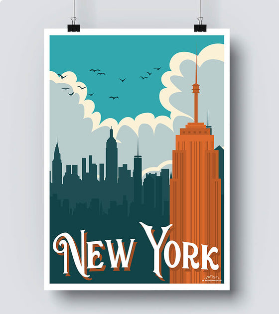 Affiche New York Vintage - USA – Le Bourlingueur